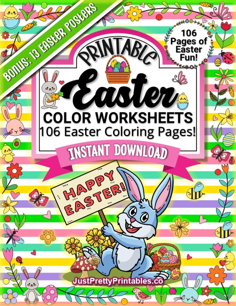 Free Printable Easter Coloring Worksheets for Kids - Just Pretty Printables