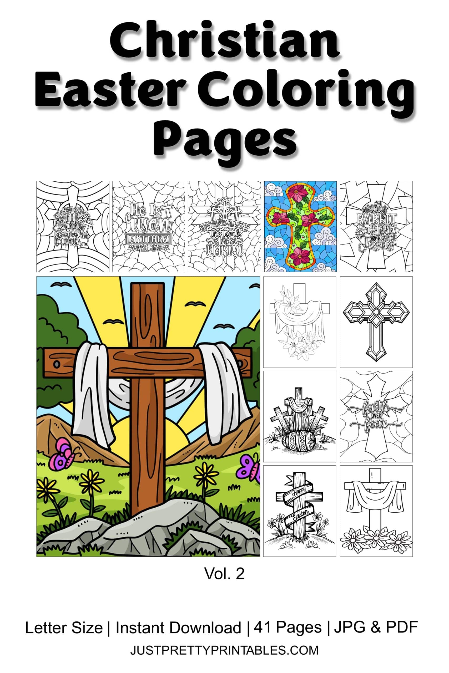 Free Printable Easter Cross Coloring Pages for Kids