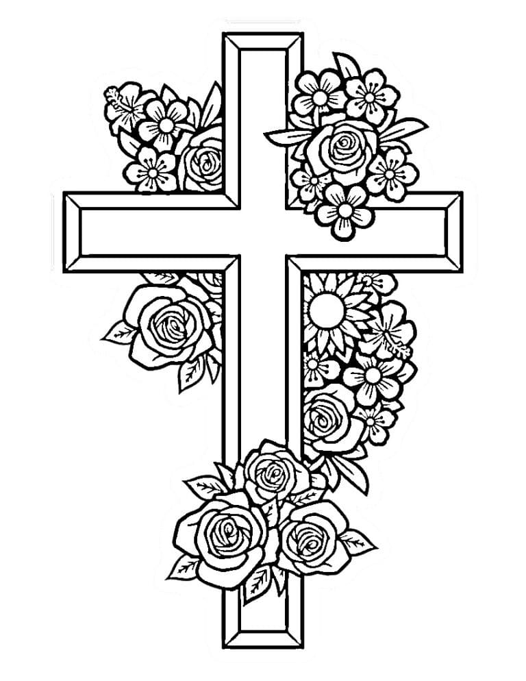 Free Printable Happy Easter Crosses Coloring Pages - Just Pretty Printables