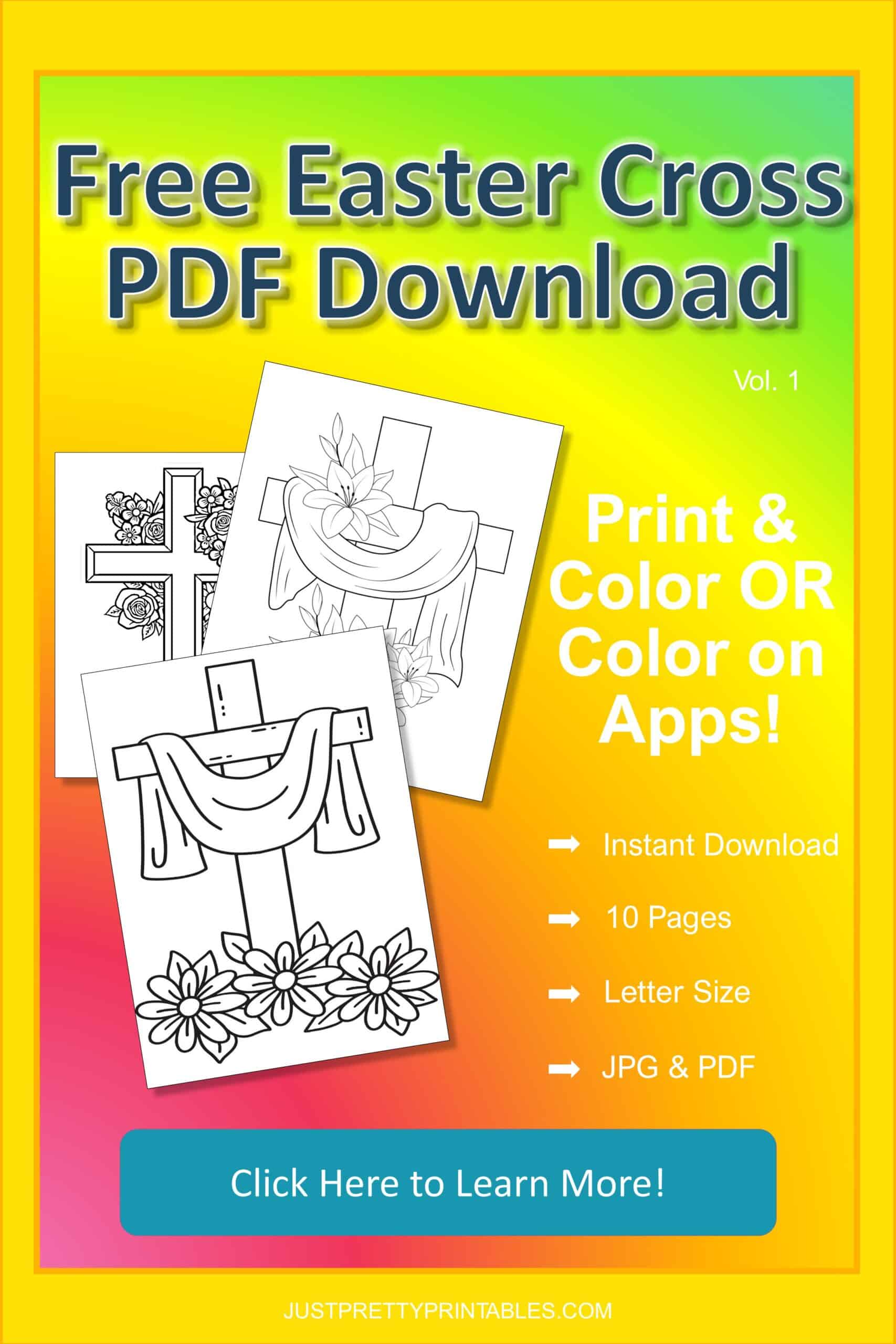 Free & Easy Easter Cross Coloring Pages for Everyone