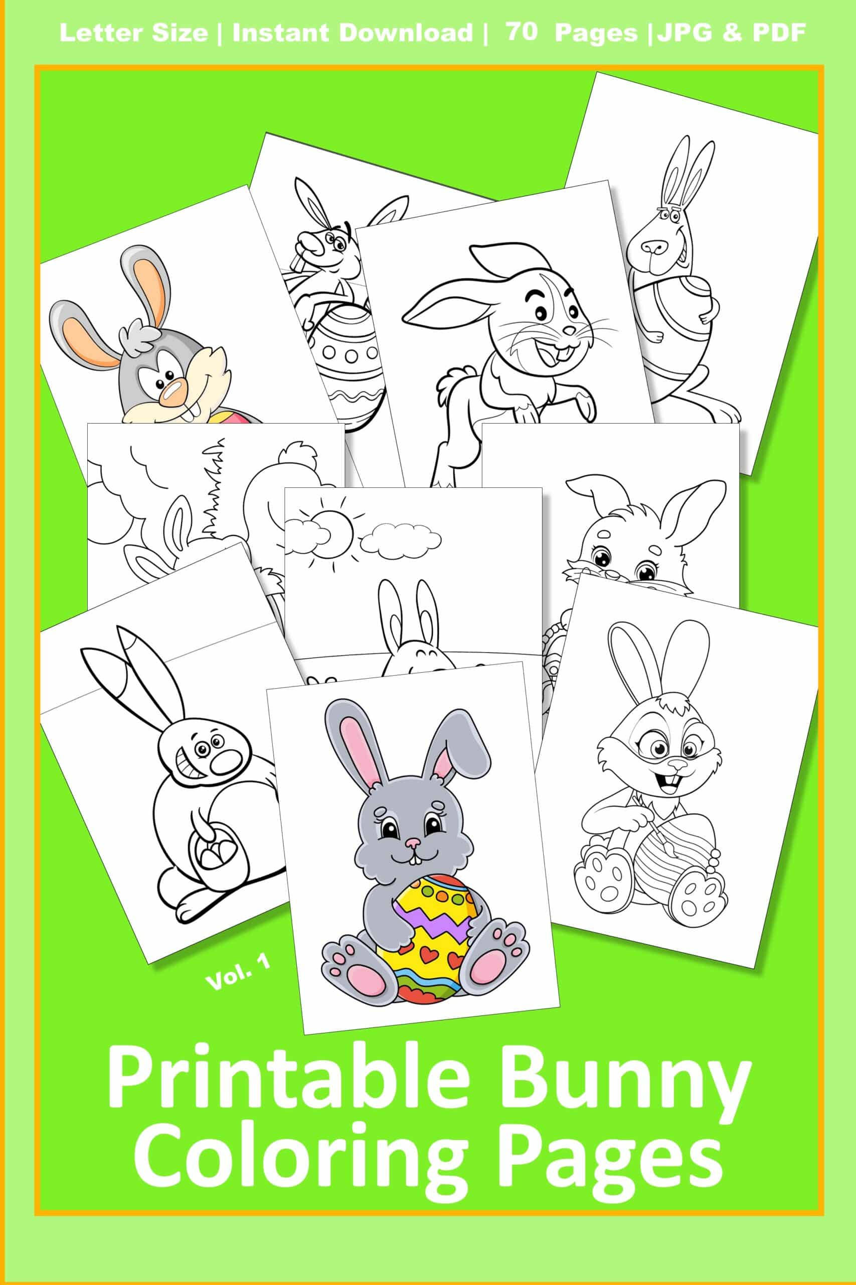 Free Printable Easter Bunny Coloring Pages for Kids