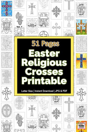 Free Printable Happy Easter Crosses Coloring Pages - Just Pretty Printables