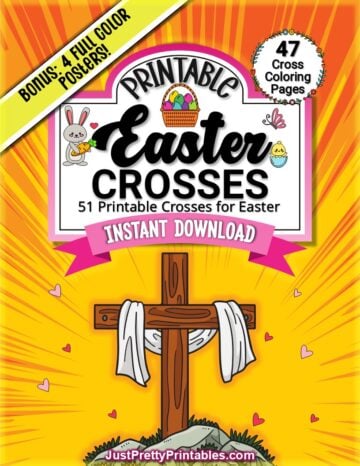 Free Printable Happy Easter Crosses Coloring Pages - Just Pretty Printables